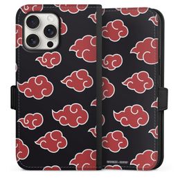 DeinDesign iPhone 15 Pro Max Handy Klapph&uuml;lle Handyh&uuml;lle aus Kunst Leder schwarz Flip Case Akatsuki Official Licensed Product Naruto Shippuden Sideflip mit 