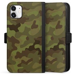 DeinDesign iPhone 11 Handy Klapph&uuml;lle Handyh&uuml;lle aus Kunst Leder schwarz Flip Case Camouflage Tarnmuster Army Sideflip mit Lasche