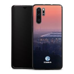DeinDesign Huawei P30 Pro Handy Silikon H&uuml;lle Case schwarz Handyh&uuml;lle Fc Schalke 04 Official Licensed Product Stadium