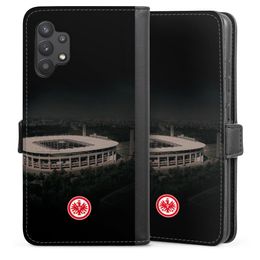 DeinDesign Galaxy A32 4G Handy Klapph&uuml;lle Handyh&uuml;lle aus Kunst Leder schwarz Flip Case Stadium Official Licensed Product Eintracht Frankfurt Sideflip mit Lasche