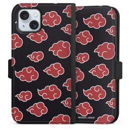 DeinDesign iPhone 15 Handy Klapph&uuml;lle Handyh&uuml;lle aus Kunst Leder schwarz Flip Case Akatsuki Official Licensed Product Naruto Shippuden Sideflip mit Lasche