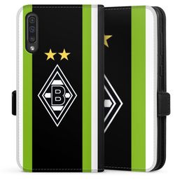 DeinDesign Galaxy A50 Handy Klapph&uuml;lle Handyh&uuml;lle aus Kunst Leder schwarz Flip Case Logo Gladbach Borussia M&ouml;nchengladbach Sideflip mit Lasche