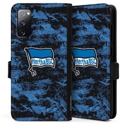 DeinDesign Galaxy S20 Handy Klapph&uuml;lle Handyh&uuml;lle aus Kunst Leder schwarz Flip Case Hertha Bsc Flag Logo Sideflip mit Lasche
