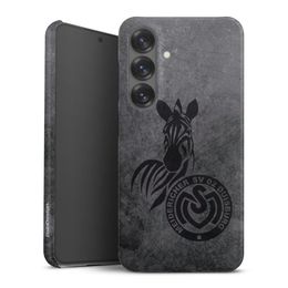 DeinDesign Galaxy S25 Handy Premium Case Smartphone Handyh&uuml;lle Schutzh&uuml;lle matt Official Licensed Product Msv Duisburg Zebra Premium Case