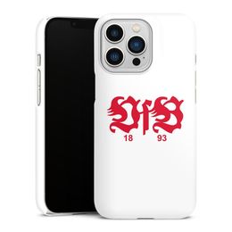 DeinDesign iPhone 13 Pro Handy Premium Case Smartphone Handyh&uuml;lle Schutzh&uuml;lle gl&auml;nzend Official Licensed Product Lettering Vfb Stuttgart Premium Case