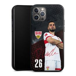 DeinDesign iPhone 12 Pro Handy Silikon H&uuml;lle Case schwarz Handyh&uuml;lle Vfb Stuttgart Deniz Undav Official Licensed Product