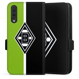 DeinDesign Galaxy A50 Handy Klapph&uuml;lle Handyh&uuml;lle aus Kunst Leder schwarz Flip Case Borussia M&ouml;nchengladbach Gladbach Bundesliga Sideflip mit Lasche