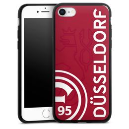 DeinDesign iPhone SE (2022) Handy Slim Case extra d&uuml;nn Silikon Handyh&uuml;lle schwarz H&uuml;lle Lettering F95 Fortuna D&uuml;sseldorf Silikon Slim Case
