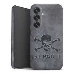 DeinDesign Galaxy S25 Handy Premium Case Smartphone Handyh&uuml;lle Schutzh&uuml;lle matt Logo Fc St. Pauli Concrete Premium Case