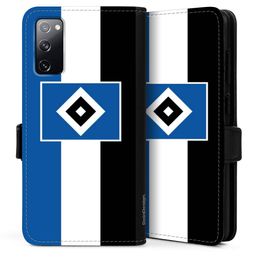 DeinDesign Galaxy S20 Handy Klapph&uuml;lle Handyh&uuml;lle aus Kunst Leder schwarz Flip Case Stripes Hsv Hamburger Sv Sideflip mit Lasche