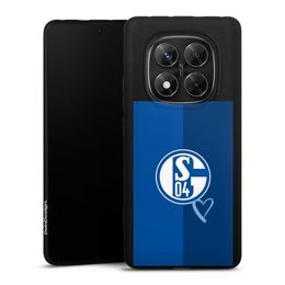 DeinDesign Xiaomi Redmi Note 14 Pro 5G Handy Premium Silikon H&uuml;lle Handyh&uuml;lle schwarz Case Bundesliga Fc Schalke 04 Heart Silikon Premium Case
