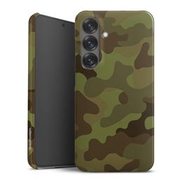 DeinDesign Galaxy S25 Handy Premium Case Smartphone Handyh&uuml;lle Schutzh&uuml;lle gl&auml;nzend Camouflage Tarnmuster Army Premium Case