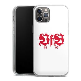 DeinDesign iPhone 12 Pro Max Handy Silikon H&uuml;lle Case transparent Handyh&uuml;lle Official Licensed Product Vfb Stuttgart Lettering Silikon Case