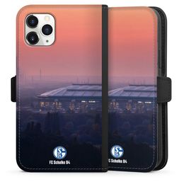 DeinDesign iPhone 11 Pro Handy Klapph&uuml;lle Handyh&uuml;lle aus Kunst Leder schwarz Flip Case Fc Schalke 04 Official Licensed Product Stadium Sideflip mit Lasche