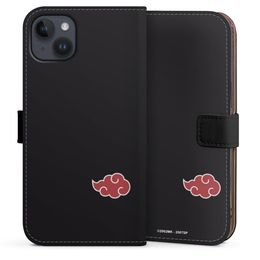 DeinDesign iPhone 14 Plus Handy Klapph&uuml;lle Handyh&uuml;lle aus Kunst Leder schwarz Flip Case Naruto Shippuden Akatsuki Official Licensed Product Sideflip mit langer 