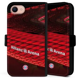 DeinDesign iPhone 16e Handy Klapph&uuml;lle Handyh&uuml;lle aus Kunst Leder schwarz Flip Case Fc Bayern M&uuml;nchen Stadium Fcb Sideflip mit Lasche