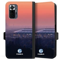 DeinDesign Xiaomi Redmi Note 10 Pro Handy Klapph&uuml;lle Handyh&uuml;lle aus Kunst Leder schwarz Flip Case Official Licensed Product Fc Schalke 04 Stadium Sideflip mit 