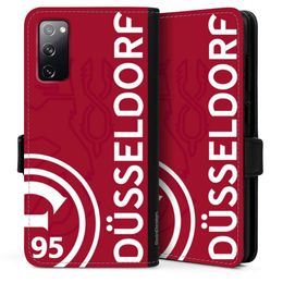 DeinDesign Galaxy S20 Handy Klapph&uuml;lle Handyh&uuml;lle aus Kunst Leder schwarz Flip Case Lettering F95 Fortuna D&uuml;sseldorf Sideflip mit Lasche