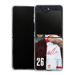 DeinDesign Galaxy Z Flip 5 Handy Hard Case Schutzh&uuml;lle transparent Smartphone Handy H&uuml;lle Vfb Stuttgart Deniz Undav Official Licensed Product Hard Case