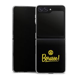 DeinDesign Galaxy Z Flip 5 Handy Hard Case Schutzh&uuml;lle transparent Smartphone Handy H&uuml;lle Bvb Borussia Dortmund Borusse Hard Case