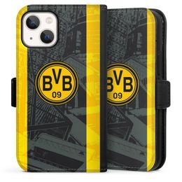 DeinDesign Galaxy A51 Handy Klapph&uuml;lle Handyh&uuml;lle aus Kunst Leder schwarz Flip Case Bvb Borussia Dortmund Stadium Sideflip mit Lasche