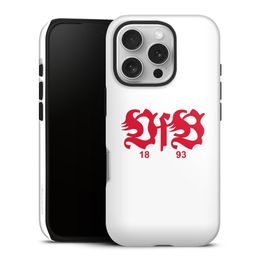 DeinDesign iPhone 16 Pro Handy Panzer Handyh&uuml;lle robuste Outdoor H&uuml;lle Schutzh&uuml;lle matt Official Licensed Product Lettering Vfb Stuttgart Tough Case