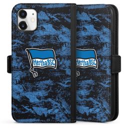 DeinDesign iPhone 11 Handy Klapph&uuml;lle Handyh&uuml;lle aus Kunst Leder schwarz Flip Case Flag Hertha Bsc Logo Sideflip mit Lasche