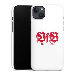 DeinDesign iPhone 14 Plus Handy Premium Case Smartphone Handyh&uuml;lle Schutzh&uuml;lle gl&auml;nzend Official Licensed Product Lettering Vfb Stuttgart Premium Case