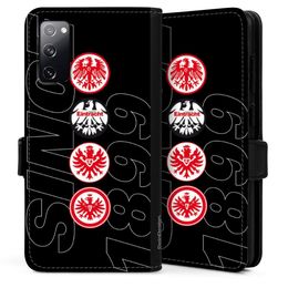 DeinDesign Galaxy S20 Handy Klapph&uuml;lle Handyh&uuml;lle aus Kunst Leder schwarz Flip Case Eagle Eintracht Frankfurt Logo Sideflip mit Lasche