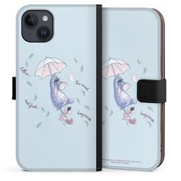 DeinDesign iPhone 14 Plus Handy Klapph&uuml;lle Handyh&uuml;lle aus Kunst Leder schwarz Flip Case Official Licensed Product Winnie The Pooh Eeyore Disney Sideflip mit 