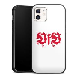 DeinDesign iPhone 12 Handy Premium Silikon H&uuml;lle Handyh&uuml;lle schwarz Case Official Licensed Product Lettering Vfb Stuttgart Silikon Premium Case
