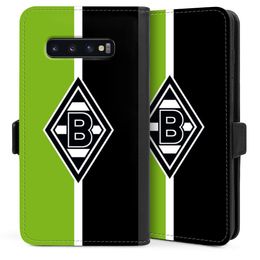 DeinDesign Galaxy S10 Plus Handy Klapph&uuml;lle Handyh&uuml;lle aus Kunst Leder schwarz Flip Case Borussia M&ouml;nchengladbach Gladbach Bundesliga Sideflip mit Lasche