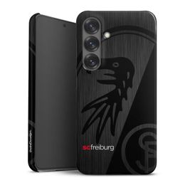 DeinDesign Galaxy S25 Handy Premium Case Smartphone Handyh&uuml;lle Schutzh&uuml;lle gl&auml;nzend Sc Freiburg Metallic Look Official Licensed Product Premium Case