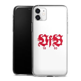 DeinDesign iPhone 11 Handy Slim Case Silikon Handyh&uuml;lle transparent H&uuml;lle extra d&uuml;nn Official Licensed Product Vfb Stuttgart Lettering Silikon Slim Case