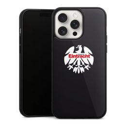 DeinDesign iPhone 15 Pro Max Handy Gallery Case Handyh&uuml;lle 9H Geh&auml;rtetes Glas R&uuml;ckseite H&uuml;lle Eagle Retro Logo Gallery Case