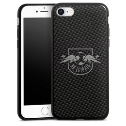 DeinDesign iPhone SE (2022) Handy Slim Case extra d&uuml;nn Silikon Handyh&uuml;lle schwarz H&uuml;lle Rb Leipzig Carbon Metallic Look Silikon Slim Case