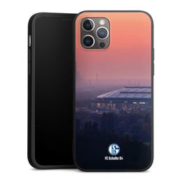 DeinDesign iPhone 12 Pro Handy Premium Silikon H&uuml;lle Handyh&uuml;lle schwarz Case Fc Schalke 04 Official Licensed Product Stadium Silikon Premium Case