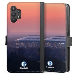 DeinDesign Galaxy A32 4G Handy Klapph&uuml;lle Handyh&uuml;lle aus Kunst Leder schwarz Flip Case Fc Schalke 04 Official Licensed Product Stadium Sideflip mit Lasche