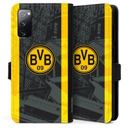 DeinDesign Galaxy S20 Handy Klapph&uuml;lle Handyh&uuml;lle aus Kunst Leder schwarz Flip Case Bvb Stadium Borussia Dortmund Sideflip mit Lasche