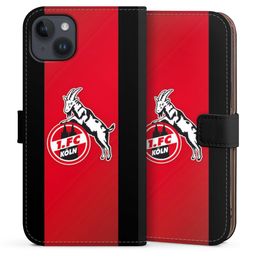 DeinDesign iPhone 14 Plus Handy Klapph&uuml;lle Handyh&uuml;lle aus Kunst Leder schwarz Flip Case 1. Fc K&ouml;ln Billy Goat Hennes Official Licensed Product Sideflip mit 