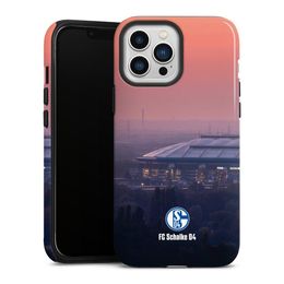 DeinDesign iPhone 13 Pro Max Handy Panzer Handyh&uuml;lle robuste Outdoor H&uuml;lle Schutzh&uuml;lle gl&auml;nzend Fc Schalke 04 Official Licensed Product Stadium Tough Case