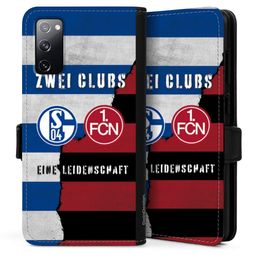 DeinDesign Galaxy S20 Handy Klapph&uuml;lle Handyh&uuml;lle aus Kunst Leder schwarz Flip Case Fc Schalke 04 Friendship 1. Fc N&uuml;rnberg Sideflip mit Lasche