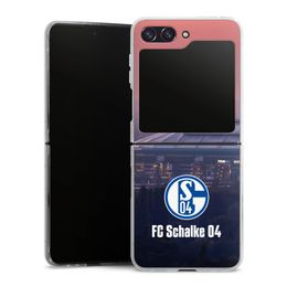 DeinDesign Galaxy Z Flip 5 Handy Hard Case Schutzh&uuml;lle transparent Smartphone Handy H&uuml;lle Official Licensed Product Stadium Fc Schalke 04 Hard Case