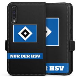 DeinDesign Galaxy A50 Handy Klapph&uuml;lle Handyh&uuml;lle aus Kunst Leder schwarz Flip Case Hamburger Sv Statement Hsv Sideflip mit Lasche