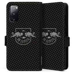 DeinDesign Galaxy S20 Handy Klapph&uuml;lle Handyh&uuml;lle aus Kunst Leder schwarz Flip Case Rb Leipzig Carbon Metallic Look Sideflip mit Lasche