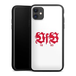 DeinDesign iPhone 11 Handy Premium Silikon H&uuml;lle Handyh&uuml;lle schwarz Case Official Licensed Product Vfb Stuttgart Lettering Silikon Premium Case