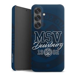 DeinDesign Galaxy S25 Handy Premium Case Smartphone Handyh&uuml;lle Schutzh&uuml;lle matt Soccer Merchandise Msv Duisburg Premium Case