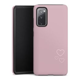 DeinDesign Galaxy S20 FE 5G Handy Panzer Handyhülle robuste Outdoor Hülle Schutzhülle matt Light Pink Love Heart Tough Case