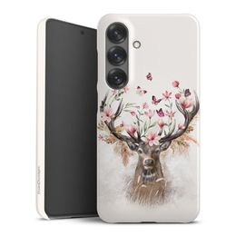 DeinDesign Galaxy S25 Handy Premium Case Smartphone Handyh&uuml;lle Schutzh&uuml;lle matt Deer Flowers Animals Premium Case