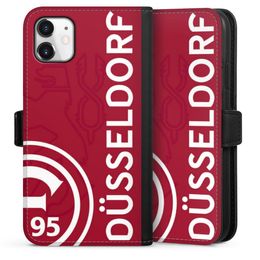 DeinDesign iPhone 11 Handy Klapph&uuml;lle Handyh&uuml;lle aus Kunst Leder schwarz Flip Case Lettering F95 Fortuna D&uuml;sseldorf Sideflip mit Lasche